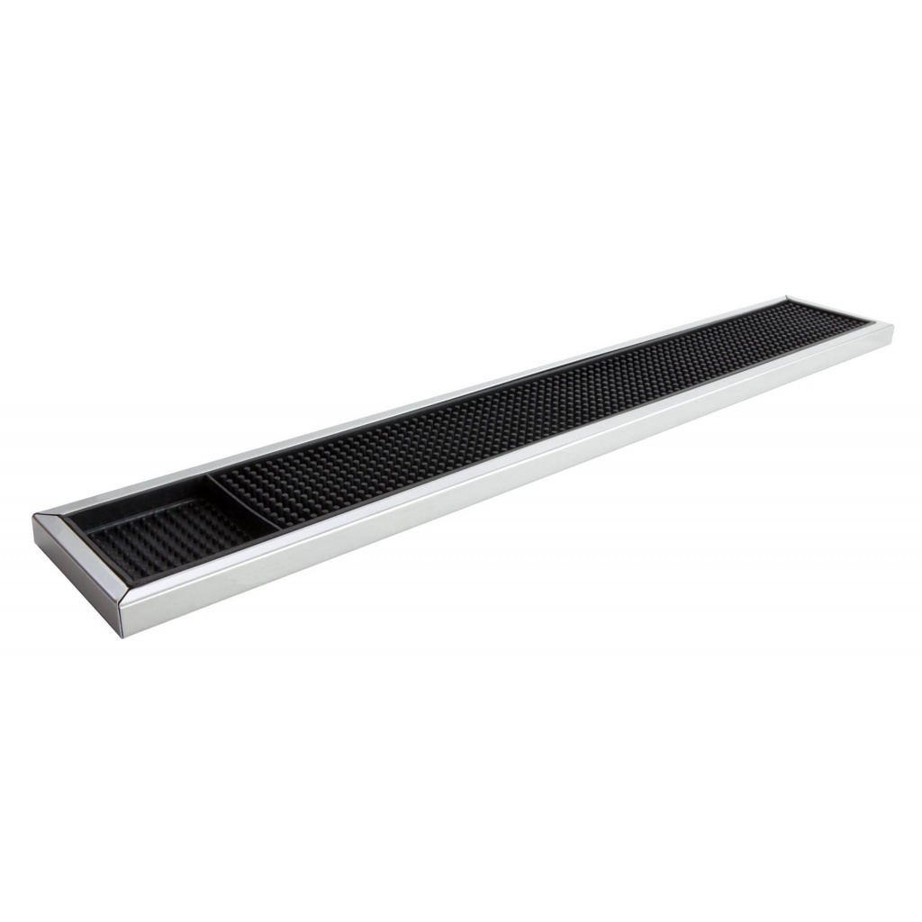 Bar Rail Mat Black With Stainless Steel Frame 60cm x 10cm/24″ x 4 ...
