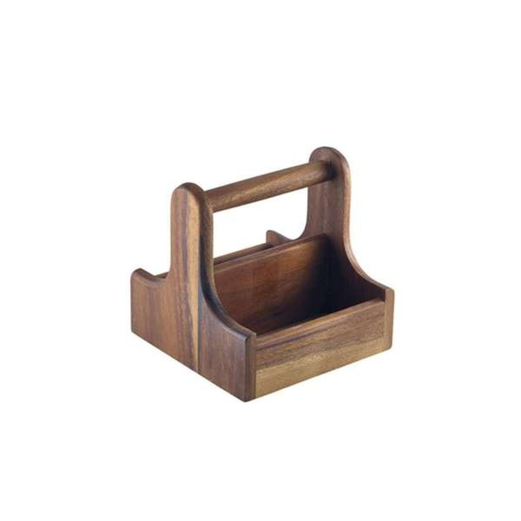 Small Dark Wood Table Caddy - Sugar & Lime