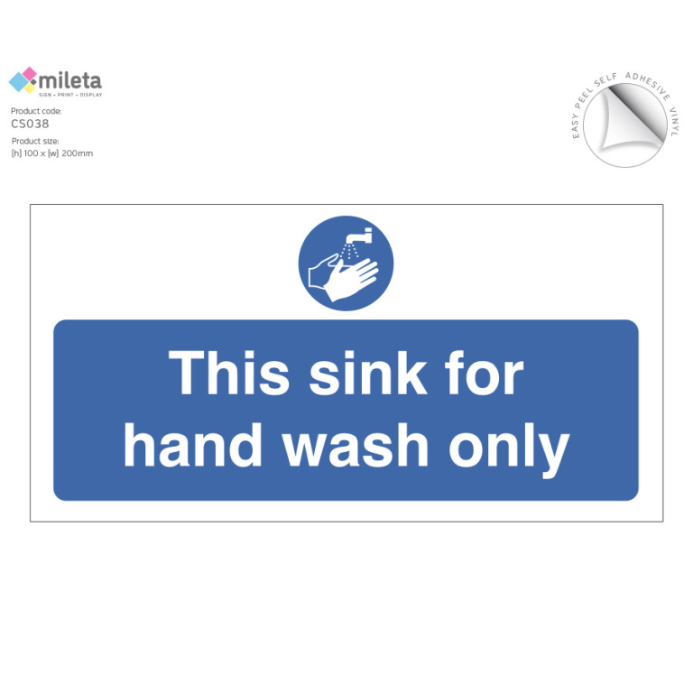 This Sink is for Hand Wash Only Notice - Sugar & Lime
